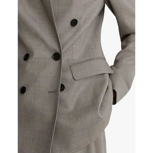 REISS Darcy Double-breasted Wool-blend Blazer