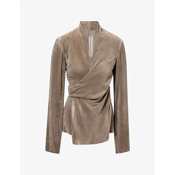 Rick Owens Laura Wrap Velvet Top