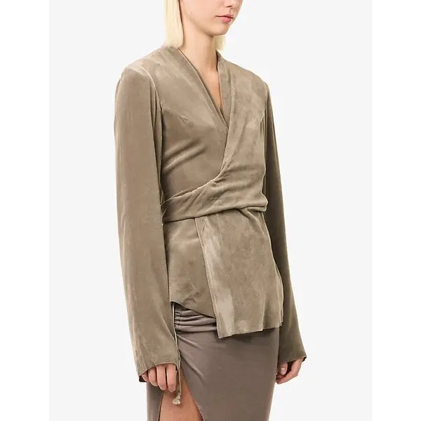 Rick Owens Laura Wrap Velvet Top