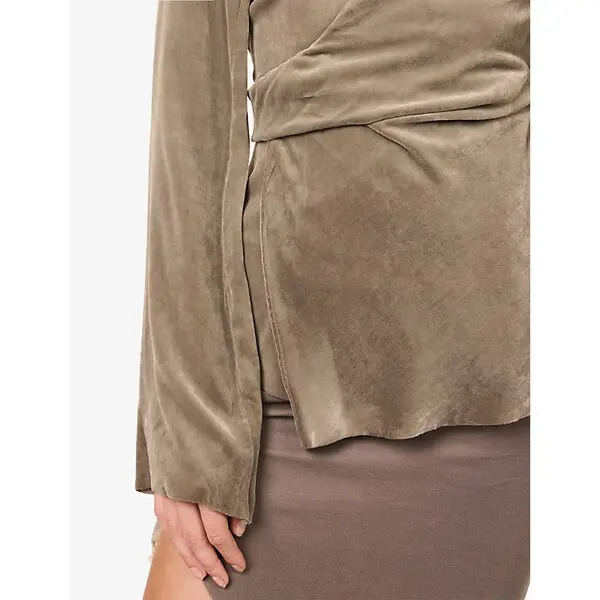 Rick Owens Laura Wrap Velvet Top