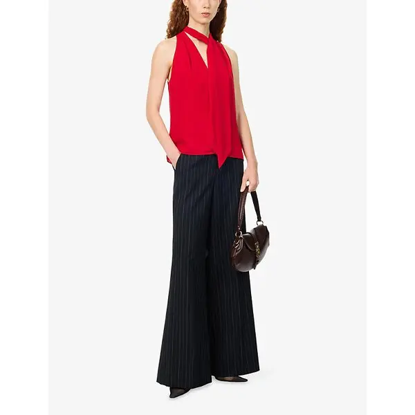 ME+EM Pinstriped Wide-leg Wool-blend Trousers