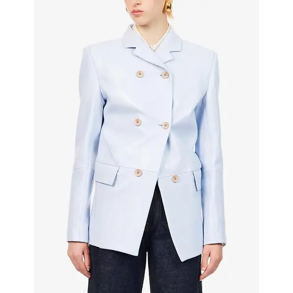 Khaite Rolo Double-breasted Leather Jacket