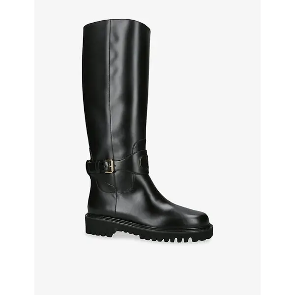 Valentino Garavani Vlogo Leather Knee-high Boots