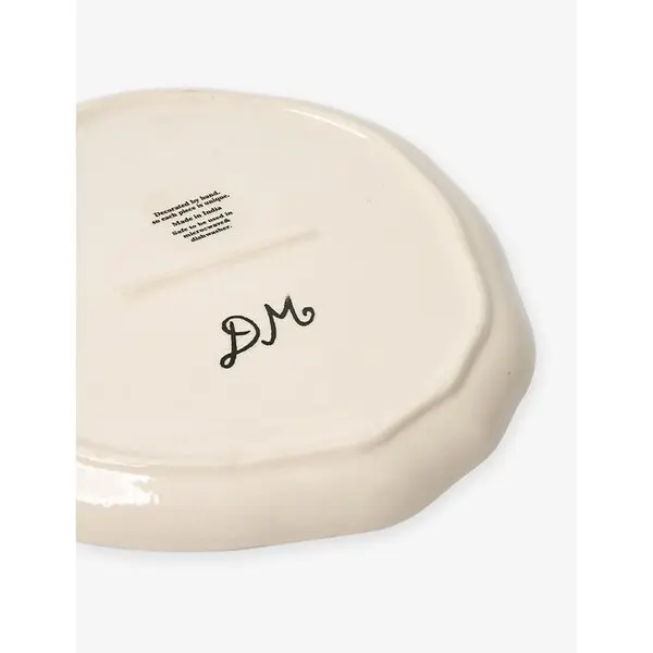 DAMSON MADDER Harlequin Tomato Ceramic Plates Set Of Two