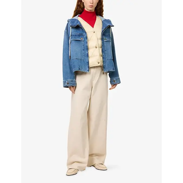 Moncler Ecrevisse Brand-badge Denim Jacket