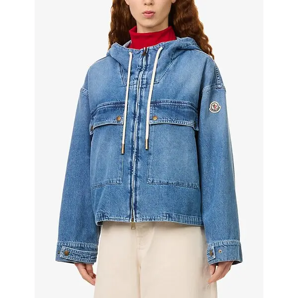 Moncler Ecrevisse Brand-badge Denim Jacket