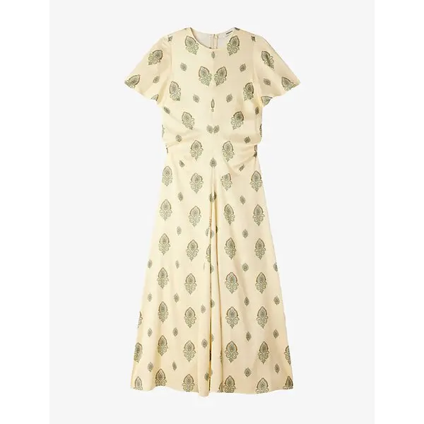 Sandro Paisley Print Maxi Dress - Light Yellow