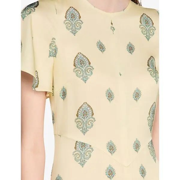 Sandro Paisley Print Maxi Dress - Light Yellow