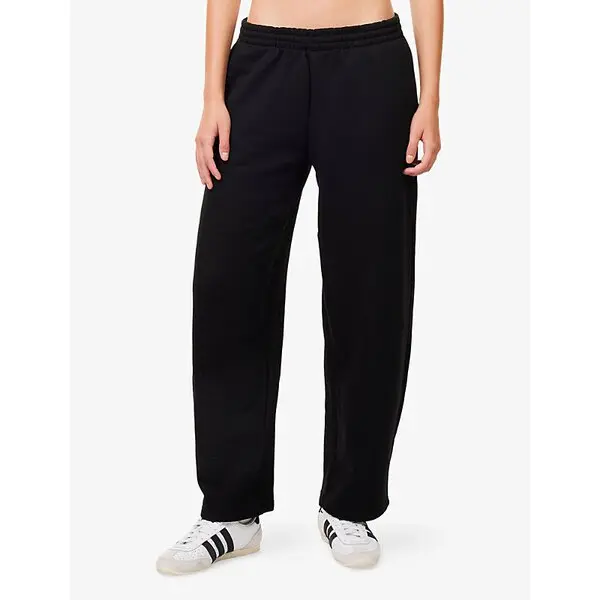 THE COUTURE CLUB Barrel-leg Cotton Jogging Bottoms - Black