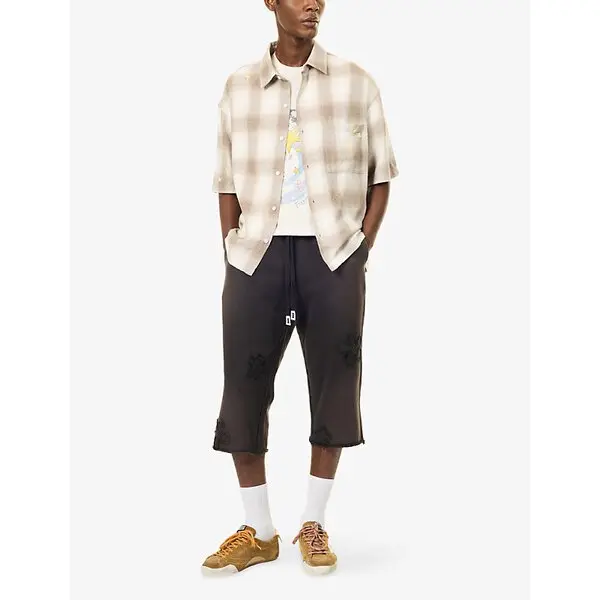 NAHMIAS Cotton Flower-embroidered Sweat Shorts