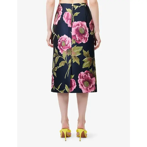 Carolina Herrera Floral Print Pencil Skirt
