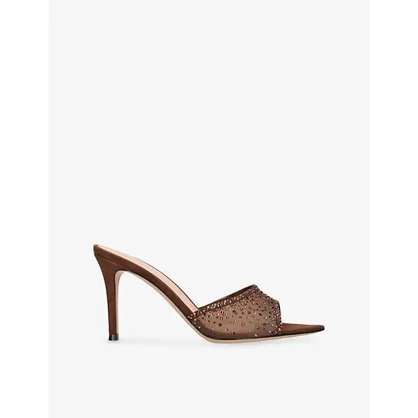 GIANVITO ROSSI Rania 85 Embellished Mesh Heeled Mules