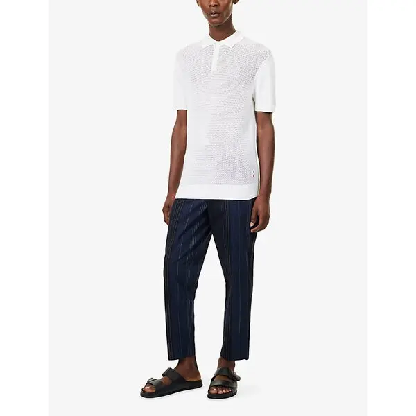 Orlebar Brown Burnham Tie-knit Silk And Cotton Polo Shirt