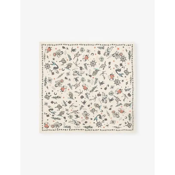 Zadig&Voltaire Kerry Tattoo-print Woven Scarf - Flash