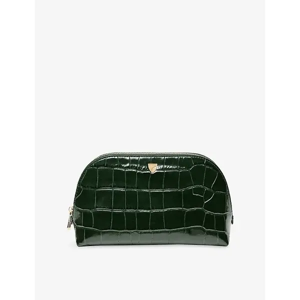 ASPINAL OF LONDON Classic Small Leather Cosmetic Case - Evergreen