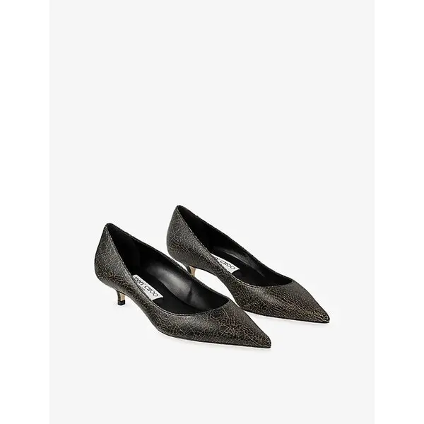 JIMMY CHOO Amelia 35 Crackled Leather Pumps
