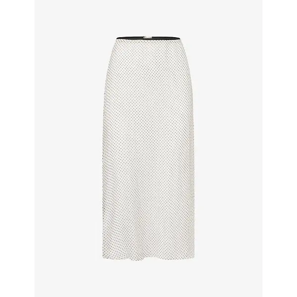 Hunza G Polka Dot Sheer Midi Skirt