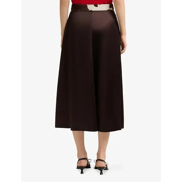 Marni Contrast Stitch Satin Midi Skirt - 00m97