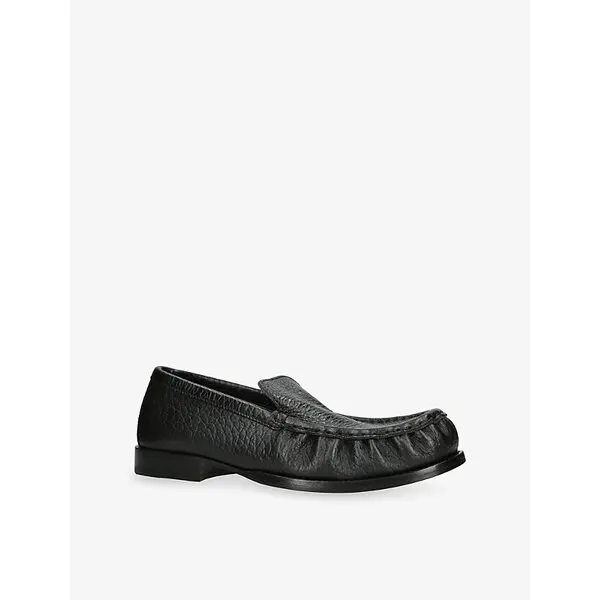 Dries Van Noten Round Toe Leather Loafers
