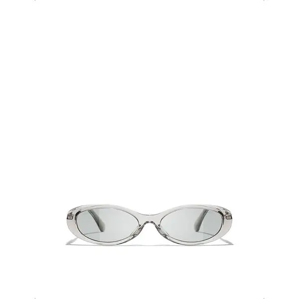 Chanel Oval-frame Acetate Sunglasses - Grey