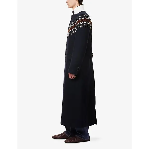 Dries Van Noten Embroidered Wool-blend Coat