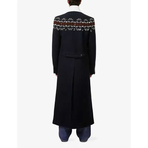Dries Van Noten Embroidered Wool-blend Coat