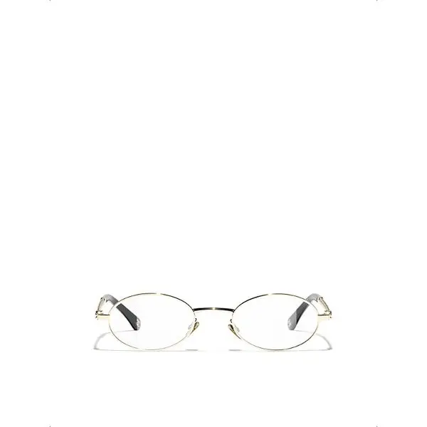 Chanel Oval-frame Metal Optical Eyeglasses - Black
