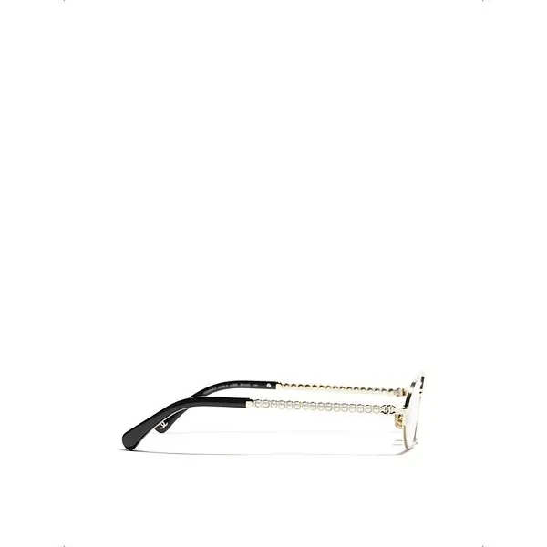 Chanel Oval-frame Metal Optical Eyeglasses