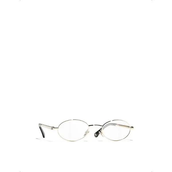 Chanel Oval-frame Metal Optical Eyeglasses