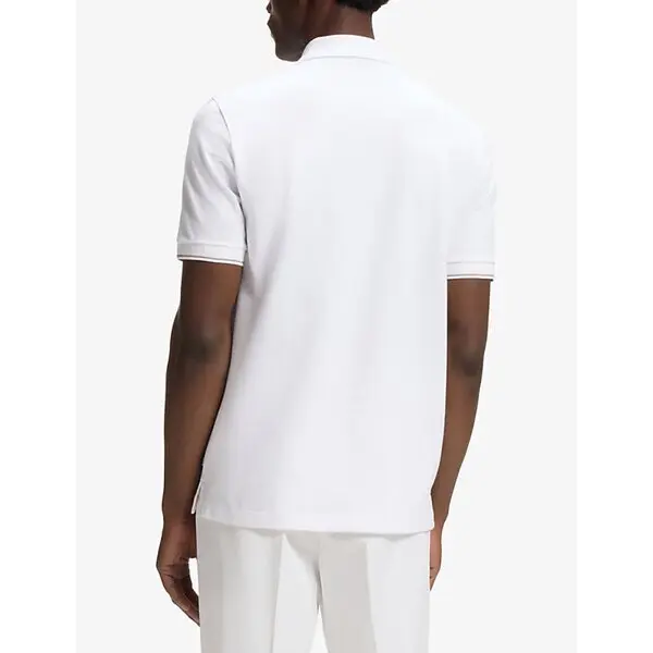 BOSS Short-sleeved Half-zip Cotton Polo Shirt