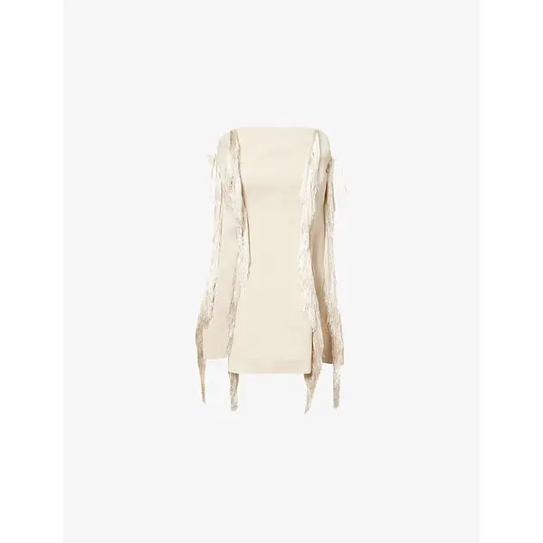 REBIRTH Sleeveless Fringed Woven Top