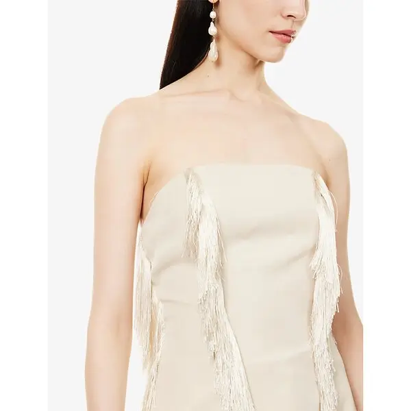 REBIRTH Sleeveless Fringed Woven Top