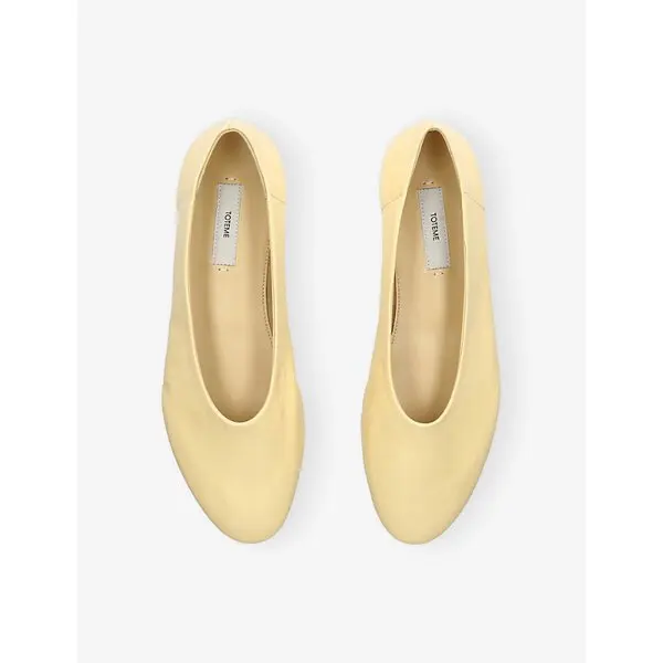 TOTEME Patent-leather Ballet Flats - Yellow