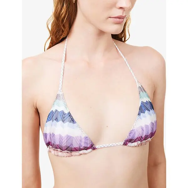 Missoni Zigzag Pattern Triangle Tulle Bikini Set