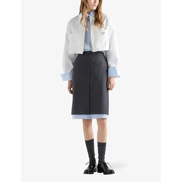 Prada Cotton Cropped Jacket - White