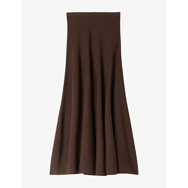 Sandro Flared Sheer-effect Woven Maxi Skirt