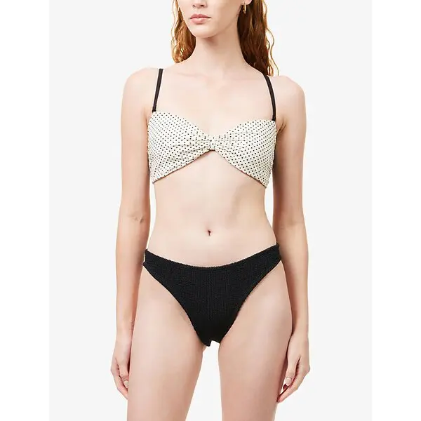 Hunza G Polka-dot Bikini Set - Black/vanilla