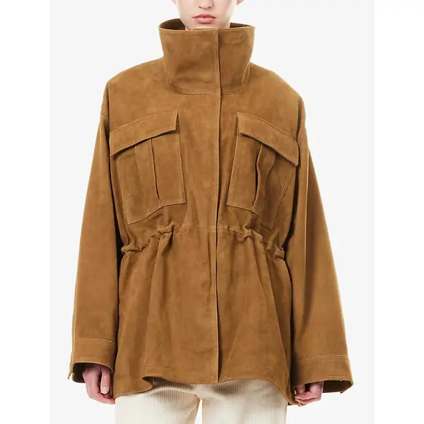 ROHE FRAMES Stand-collar Suede Bomber Jacket