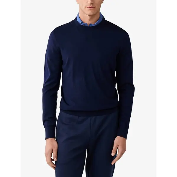 HACKETT Crewneck Regular-fit Merino-wool Jumper