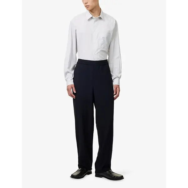 Giorgio Armani Elasticated-waistband Pinstripe Wool-trousers