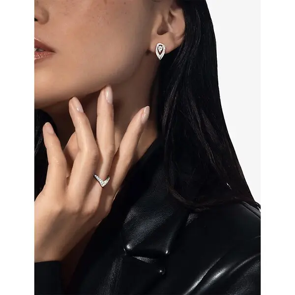 Messika Fiery Gold And 0.25ct Diamond Stud Earrings - White