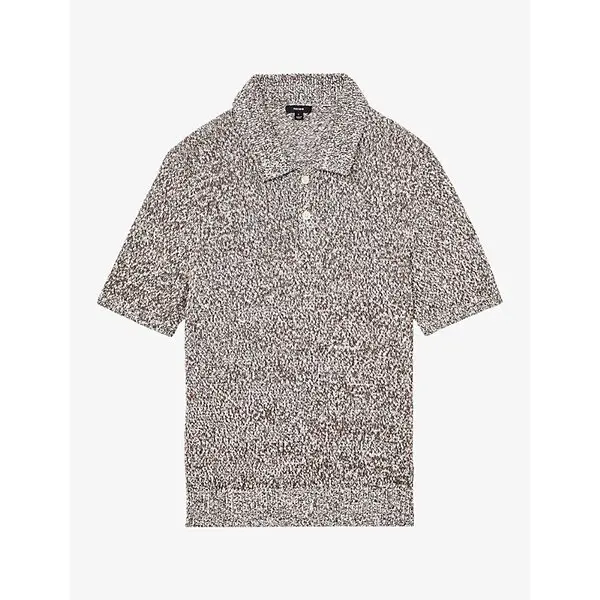 REISS Marco Marled Cotton-blend Polo Shirt