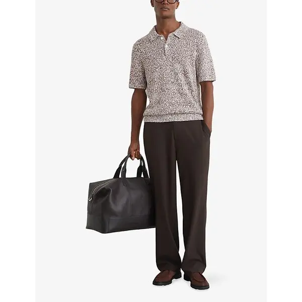 REISS Marco Marled Cotton-blend Polo Shirt