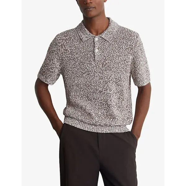 REISS Marco Marled Cotton-blend Polo Shirt