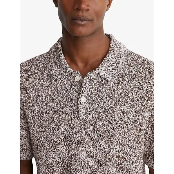 REISS Marco Marled Cotton-blend Polo Shirt