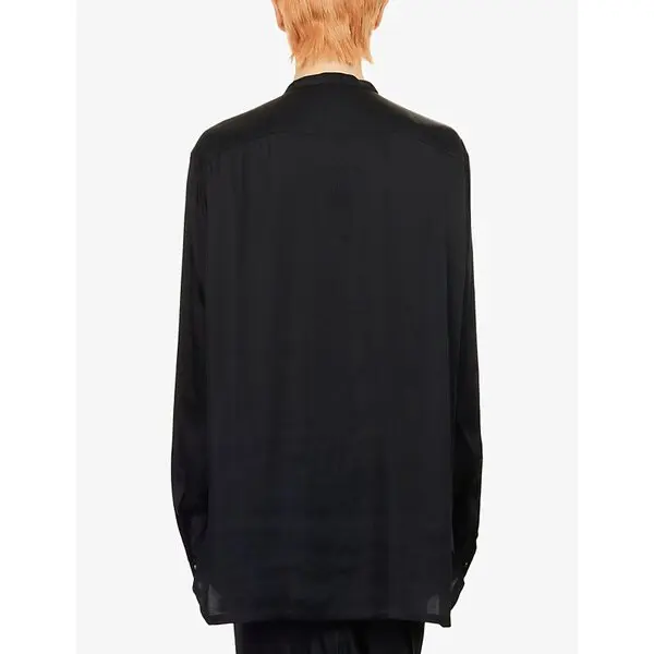 Rick Owens Larry V-neck Satin Shirt
