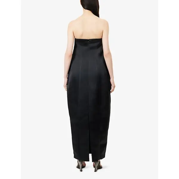 REEM ALKANHAL Strapless Woven Maxi Dress