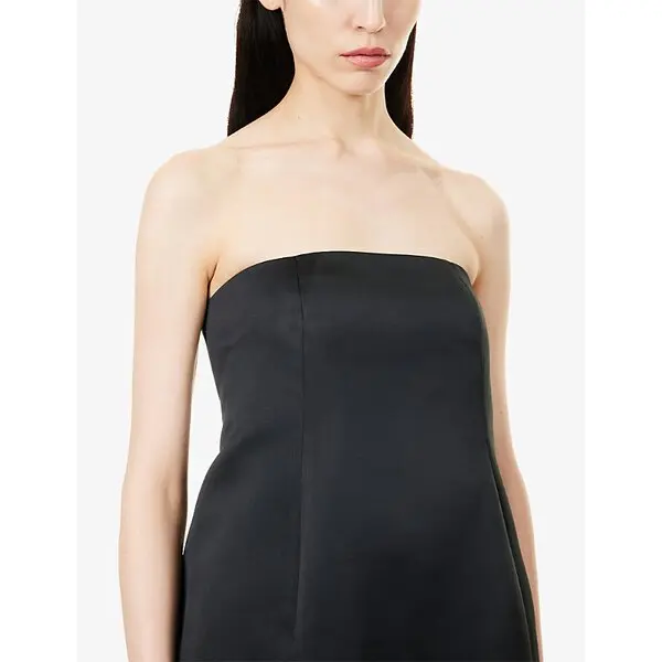 REEM ALKANHAL Strapless Woven Maxi Dress