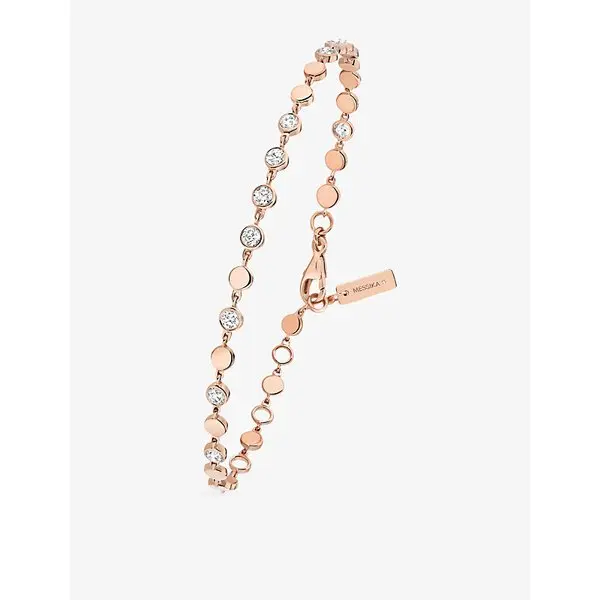 Messika D-vibes Gold And Diamond Bracelet - Pink