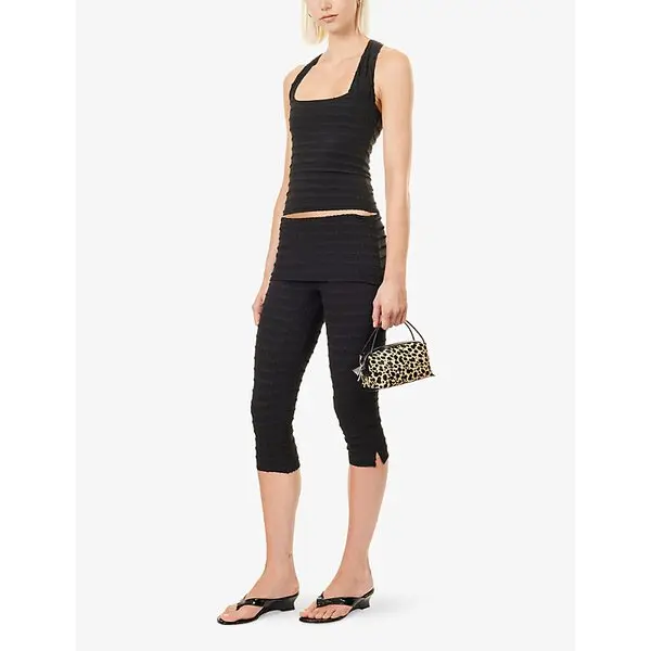 PEACHY DEN Cindy Racer-back Stretch-woven Top